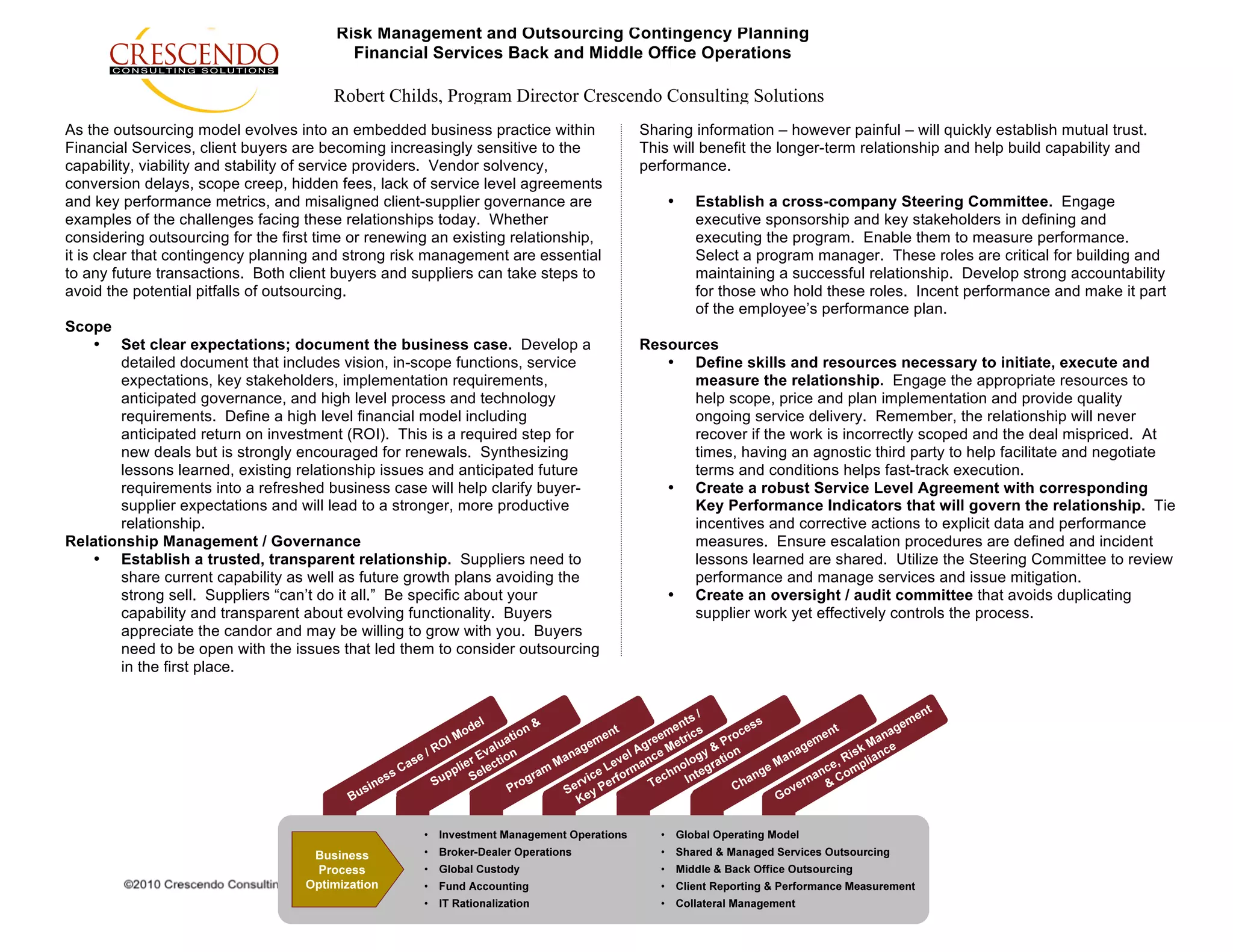 Outsourcing Contingency Planning | PDF
