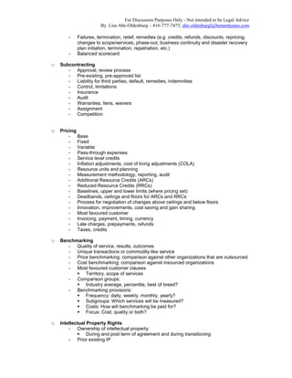 Outsourcing Agreement Checklist By Lisa Abe-Oldenburg | PDF