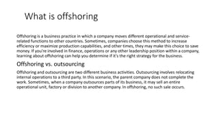 Outsourcing and off-shoring p.pptx | Job Market | Economy