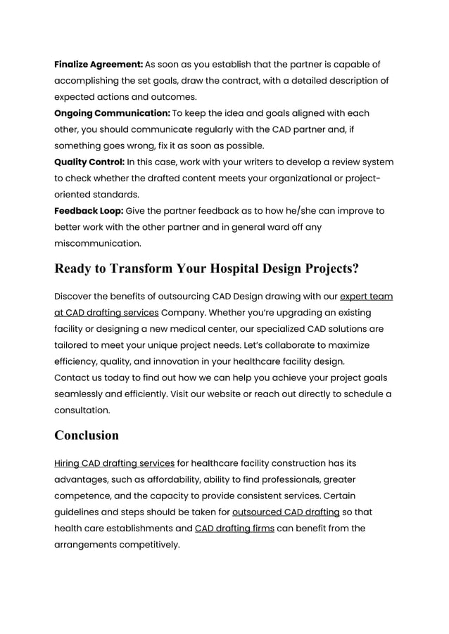 Outsourcing CAD Drafting for Hospital Building Architectural Design | PDF