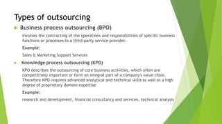 Outsourcing concept, goals and objectives | PPTX