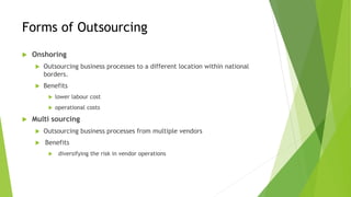 Outsourcing concept, goals and objectives | PPTX
