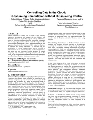 Outsourcing control | PDF