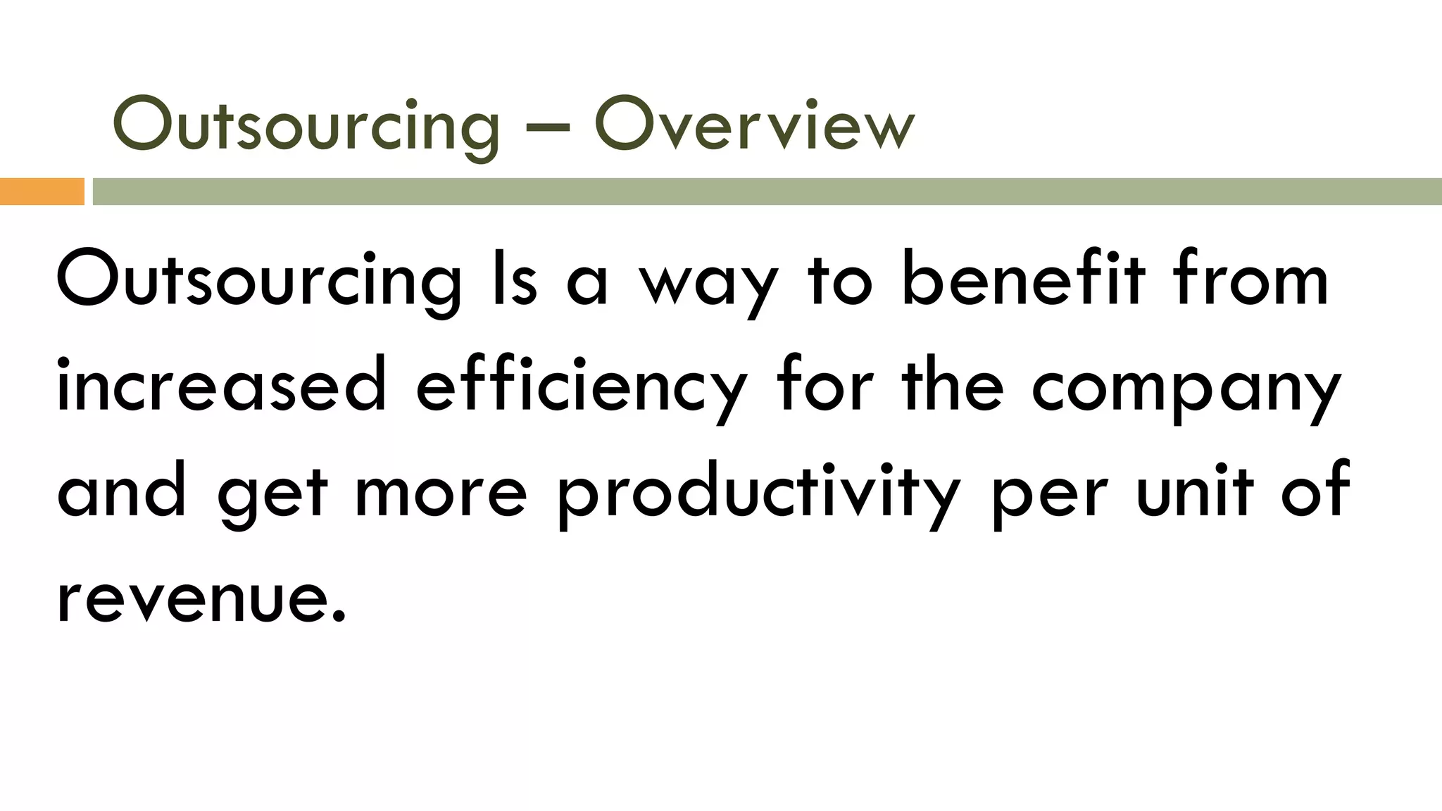 Outsourcing life cycle | PDF