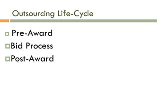 Outsourcing life cycle | PDF