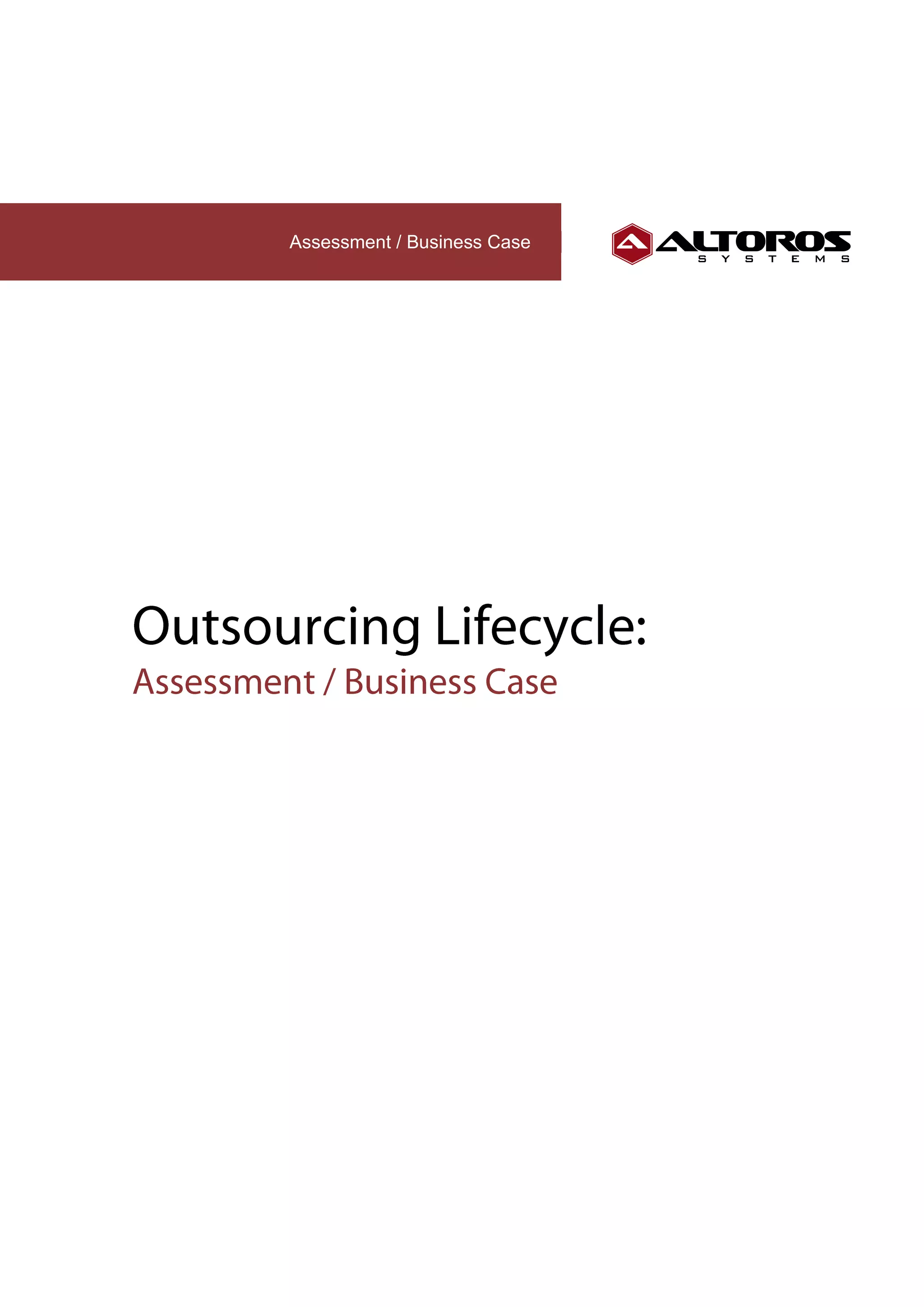 Outsourcing Life Cycle: Assessment / Business Case | PDF | Business ...