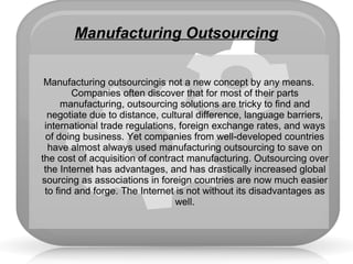 Outsourcing Manufacturing | PPT
