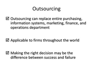 Outsourcing of Supply Chain Management | PPTX