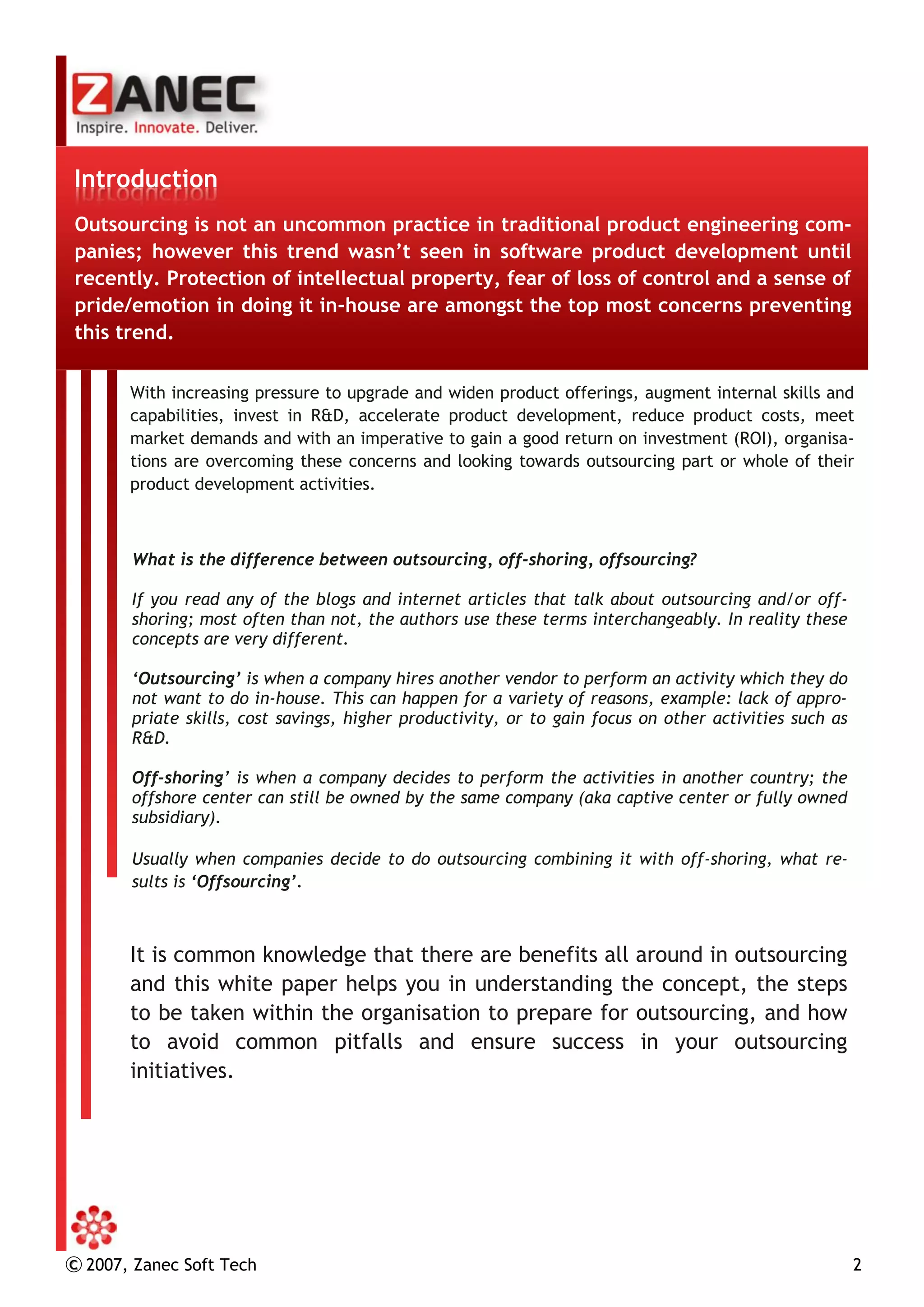 Outsourcing product development introduction | PDF