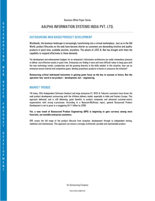 Outsourcing Web Based Product Development | PDF