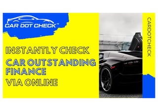 Vehicle outstanding finance | PDF