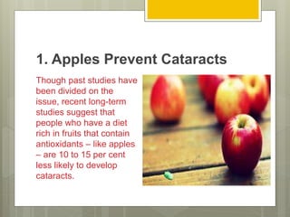 Outstanding health benefits of apple fruit A series of Presentation By ...
