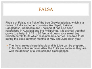 Outstanding health benefits of falsa fruit A series of Presentation By ...