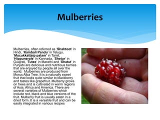 Outstanding Health Benefits of mulberry fruit t fruit A series of ...