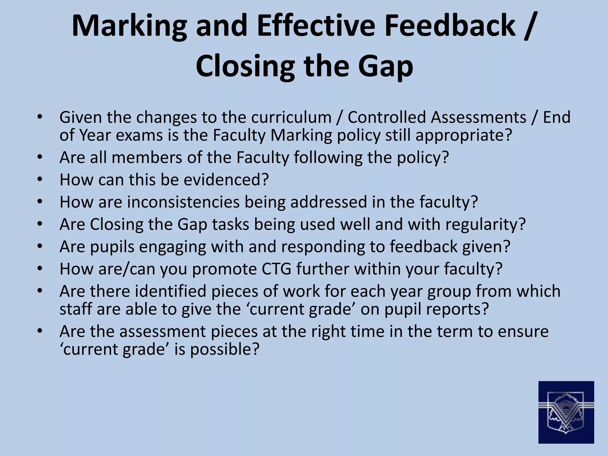 Outstanding Marking and Feedback 14 April 2015 | PPTX