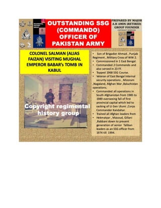 Outstanding SSG Commando officer of Pakistan Army | PDF