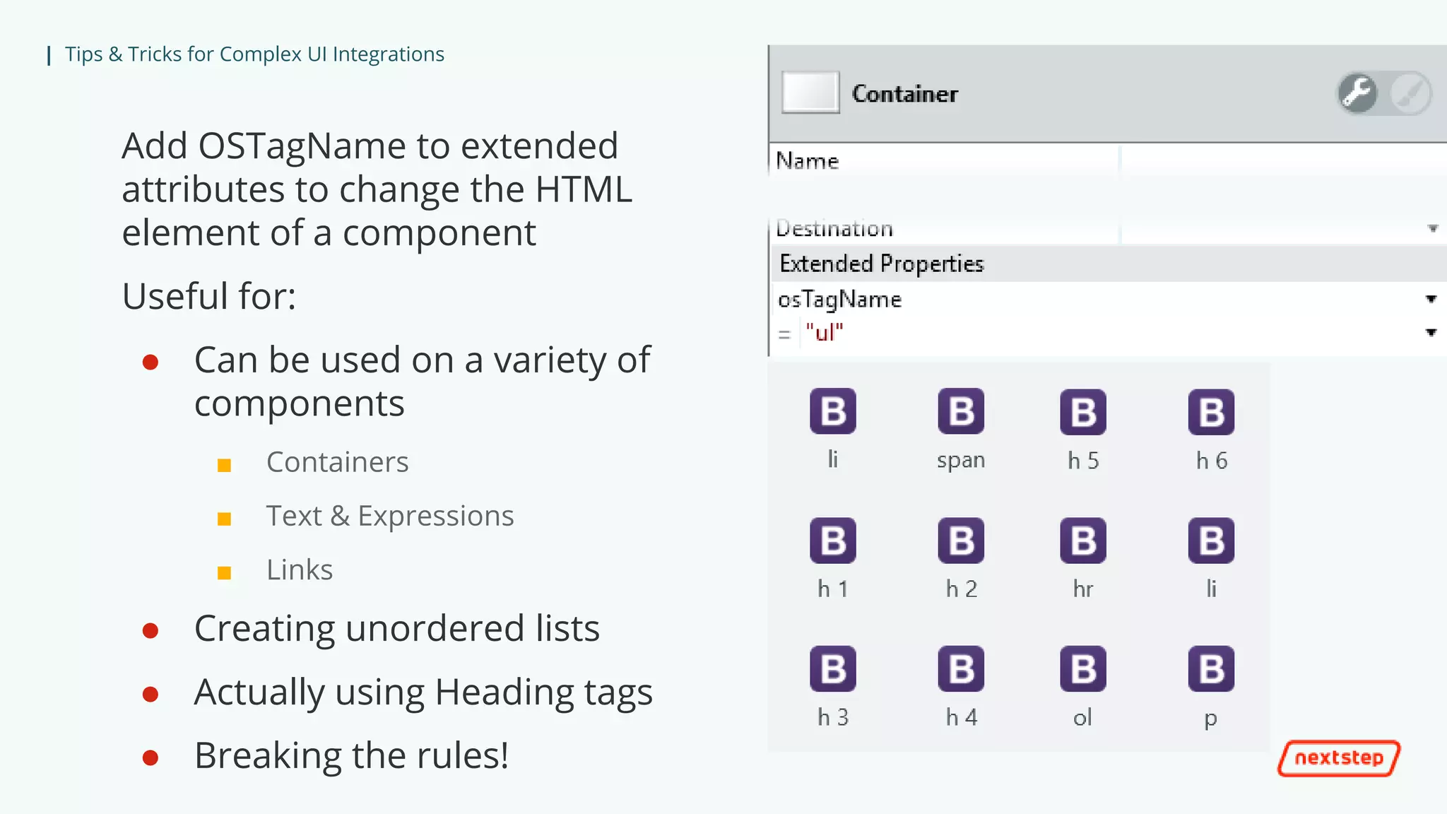 OutSystems Tricks & Tips for Complex UI Integrations | PPT
