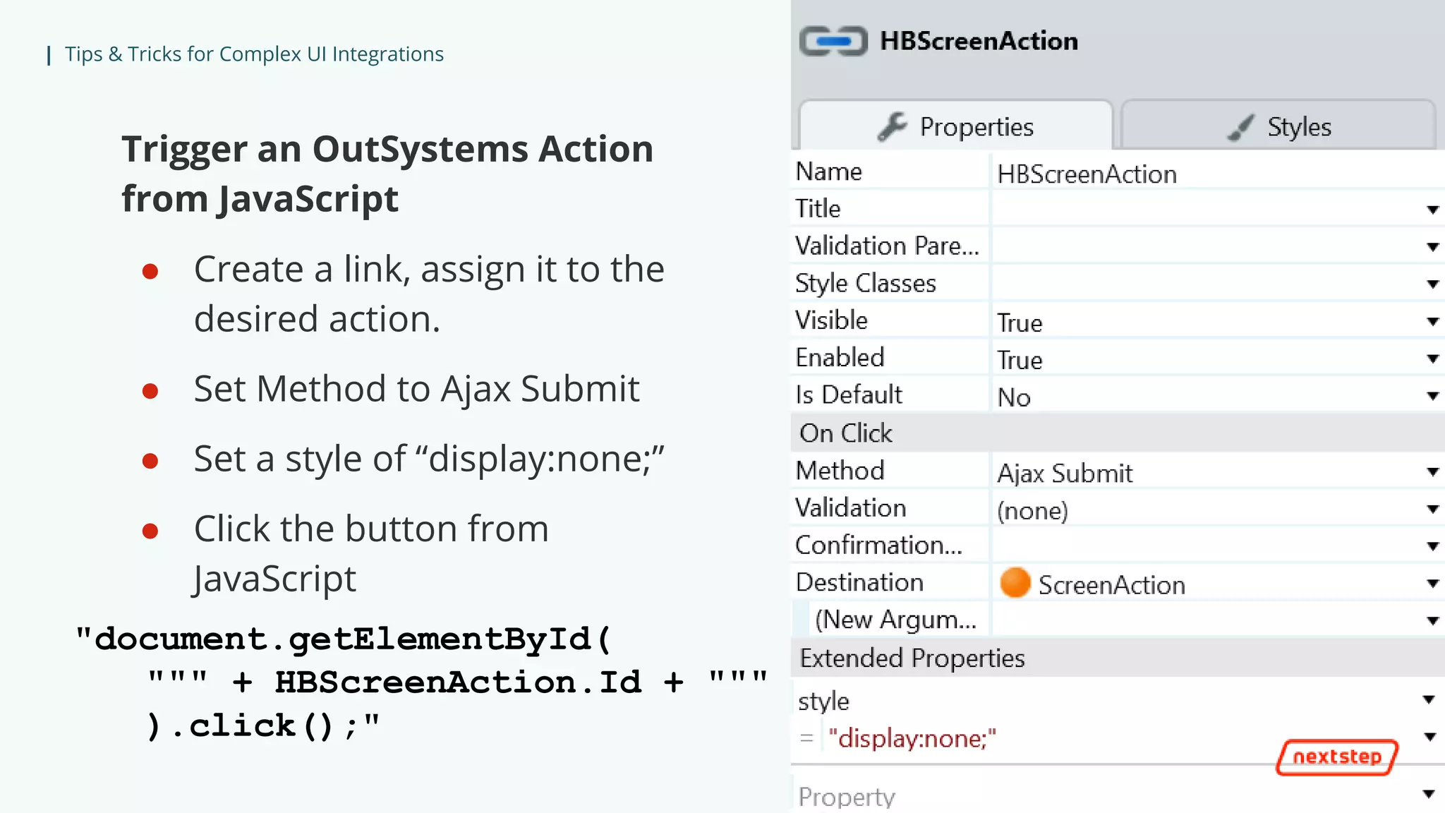 OutSystems Tricks & Tips for Complex UI Integrations | PPT