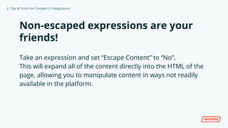OutSystems Tricks & Tips for Complex UI Integrations | PPT