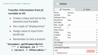 OutSystems Tricks & Tips for Complex UI Integrations | PPT
