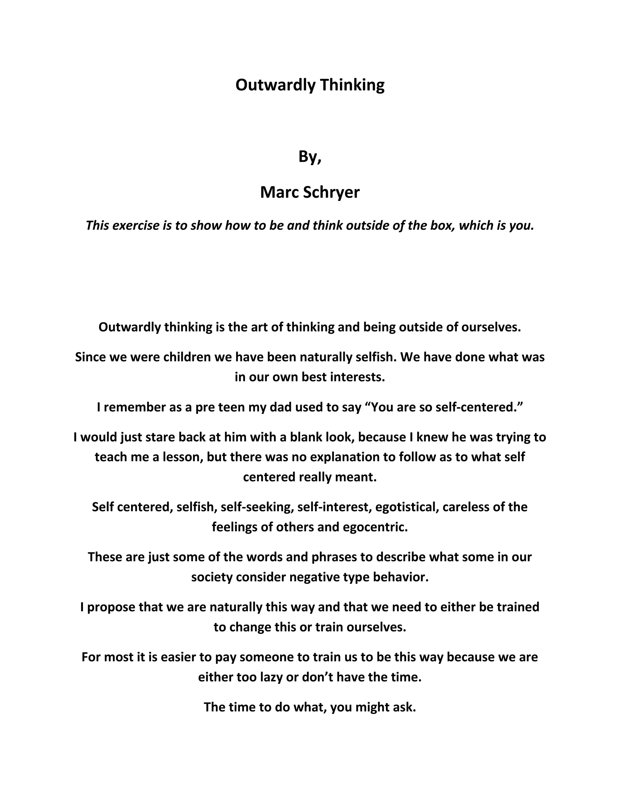 Outwardly Thinking | DOCX