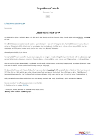 OUYA Game Console | PDF