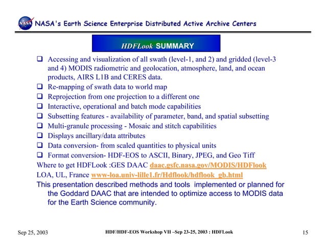 Introduction to HDFLook_MODIS | PPT