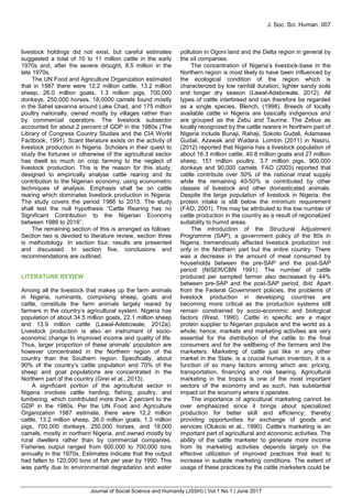 Cattle Rearing and its Contribution to the Nigerian Economy: An ...
