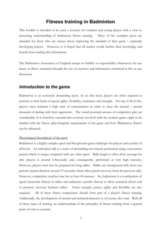 Fitness training in Badminton | PDF