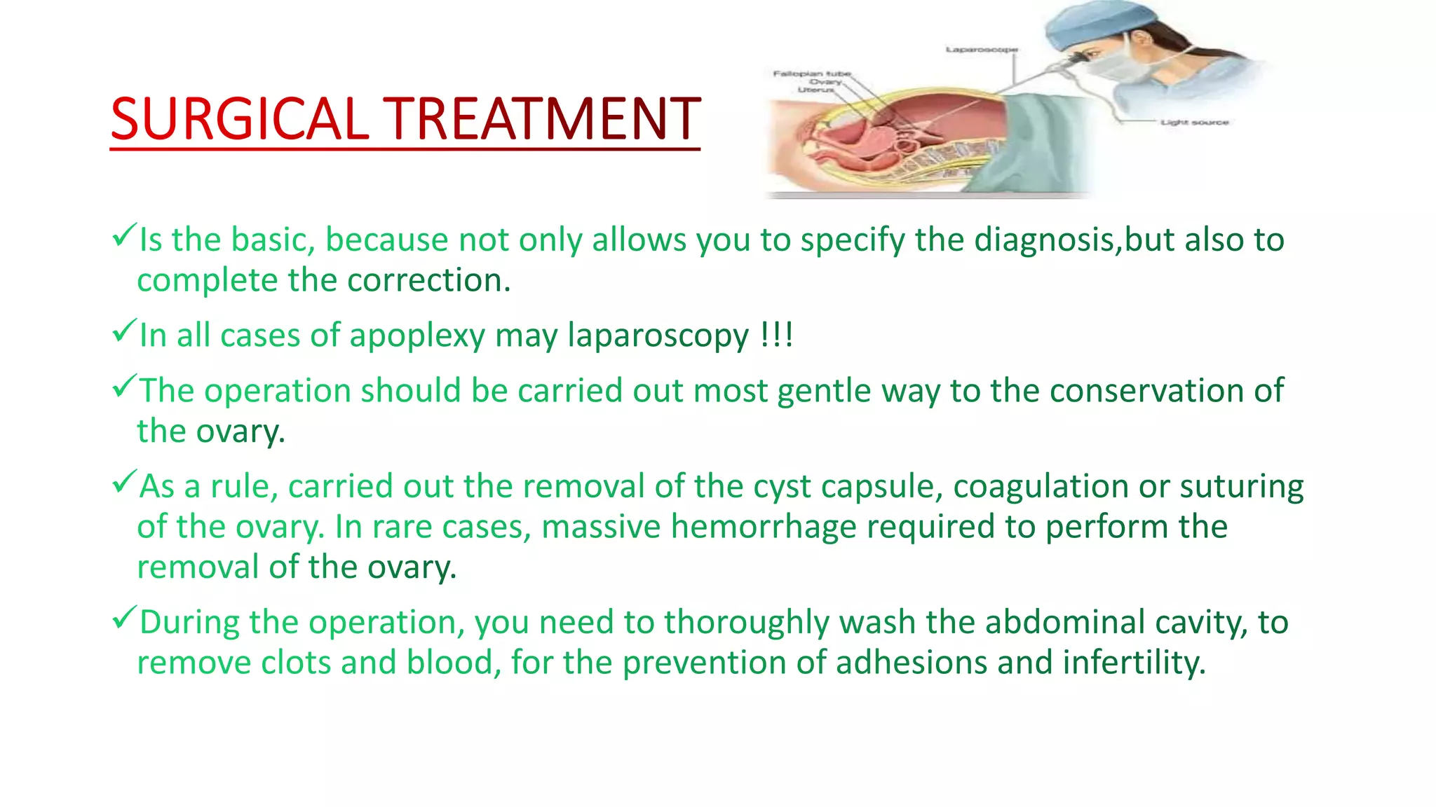 OVARIAN APOLEXY, RUPTURE OF YELLOW BODY ,OVARY BLEEDING. | PPTX