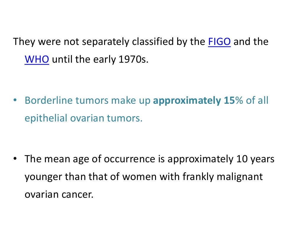 Classification Of Ovarian Tumors