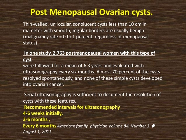 Ovarian cyst in perimenopause