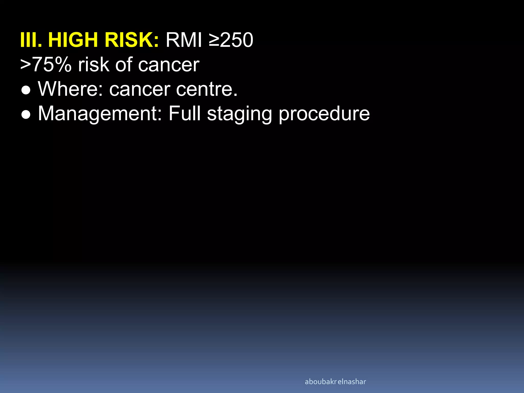 OVARIAN CYSTS IN POSTMENOPAUSAL WOMEN RCOG guidelines, 2003 | PDF
