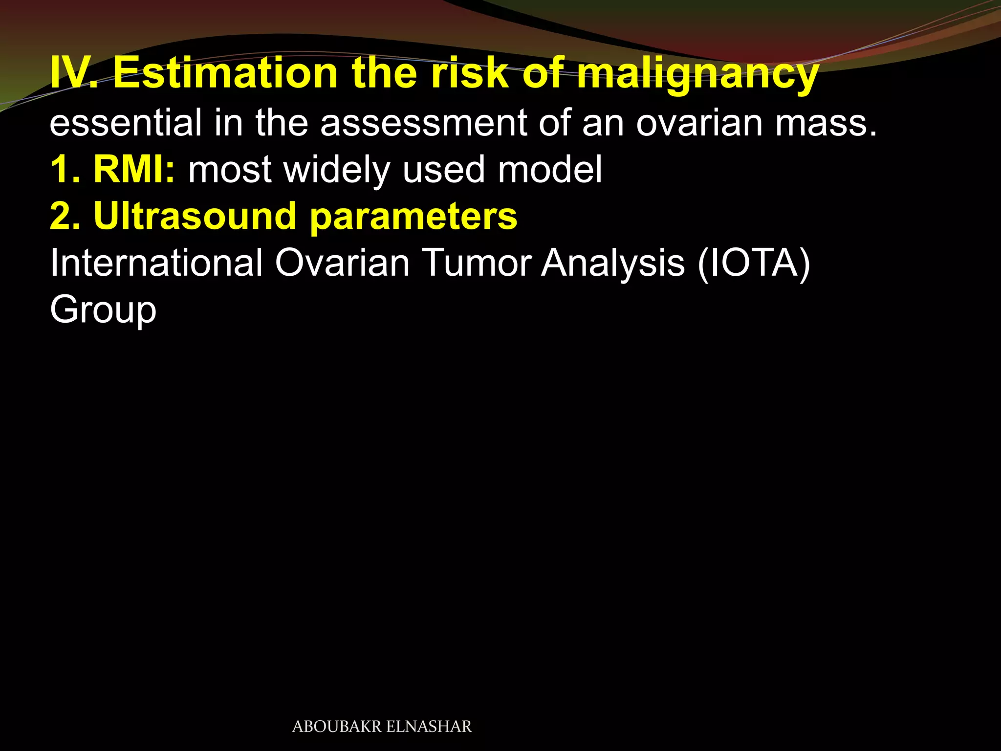Management of Suspected Ovarian Masses in Premenopausal Women RCOG ...