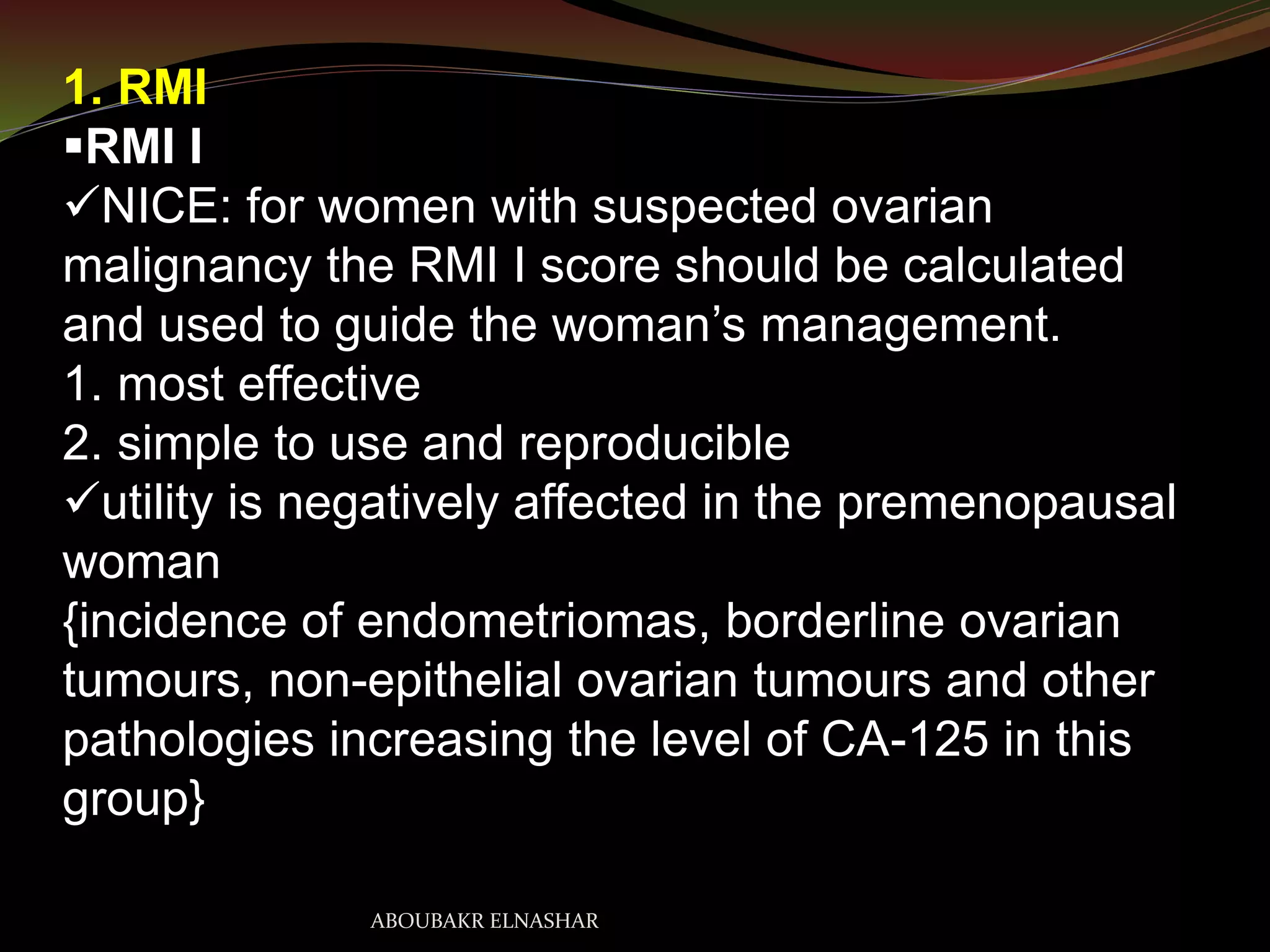 Management of Suspected Ovarian Masses in Premenopausal Women RCOG ...