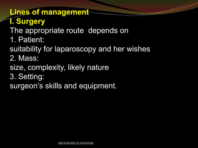 Management of Suspected Ovarian Masses in Premenopausal Women RCOG ...