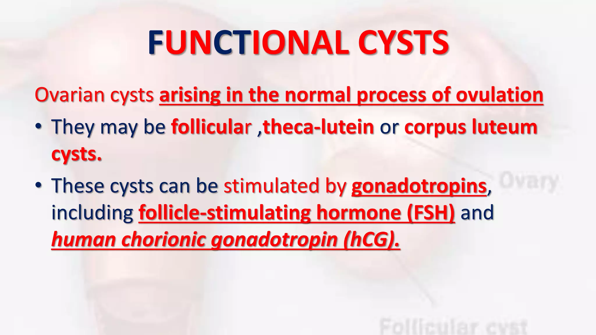 Ovarian cysts | PPTX