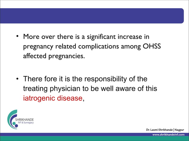 Ovarian hyper stimulation syndrome ohss | PPT | Infertility | Reproductive Health