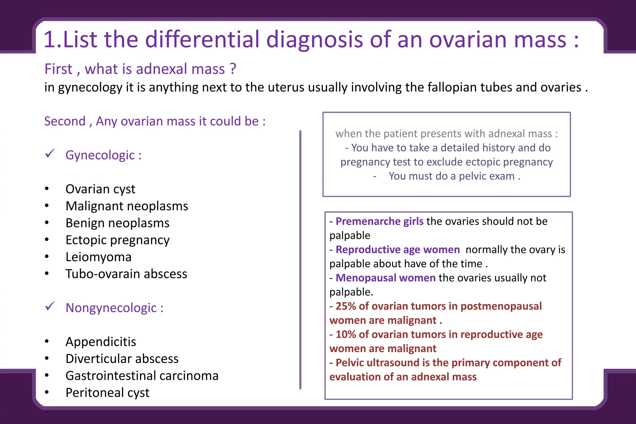 Ovarian Neoplasms is gaynecologocal condition | PPT