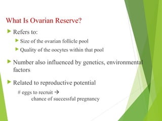 Ovarian reserve laboratory diagnosis | PPT