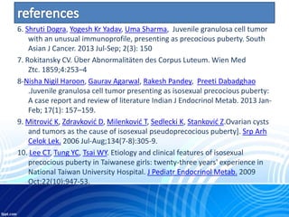 Ovarian tumor in children and adolscent | PPTX