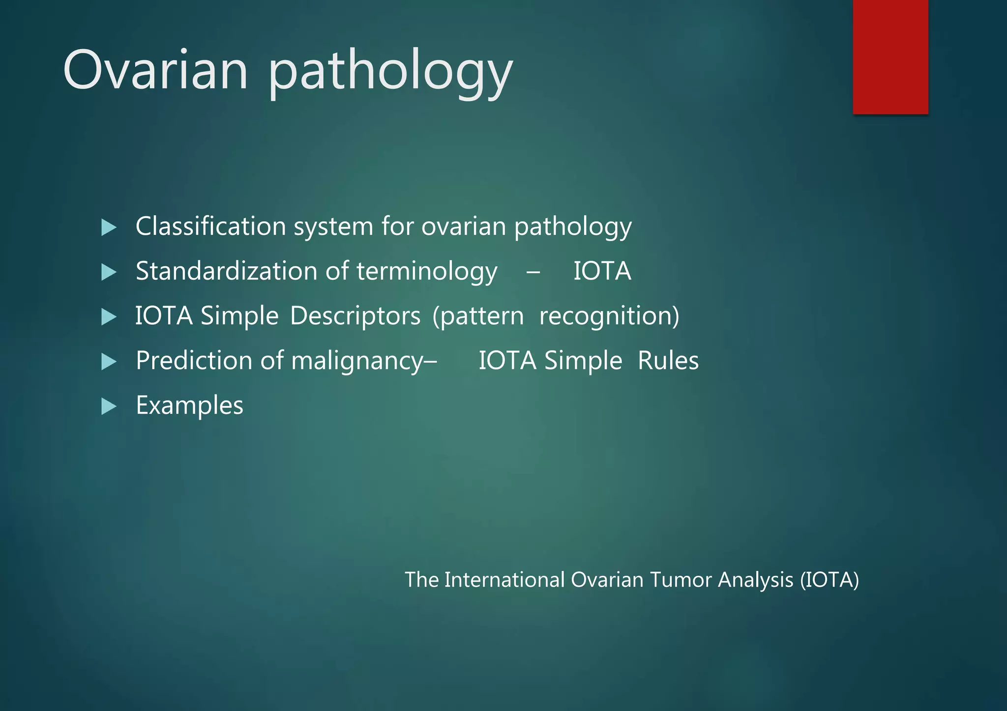 Ovarian tumor analysis | PPTX