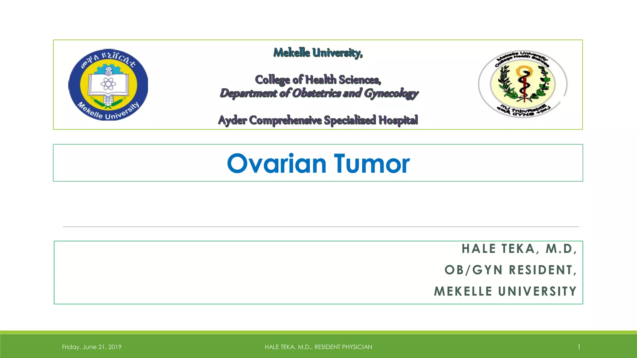 Ovarian tumor (revised for class) | PPT