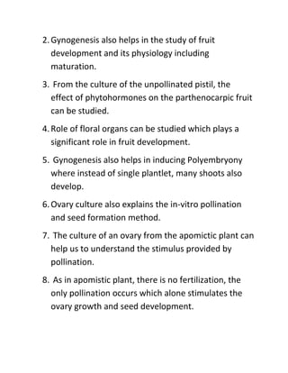 Ovary and ovule culture | PDF