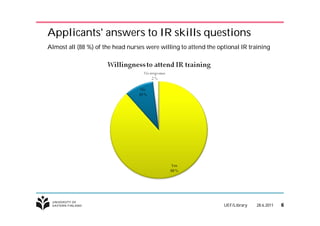 Nurses’ and head nurses’ information retrieval training – collecting ...