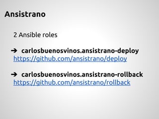 Ansistrano, or using Ansible for application deployments | PPT