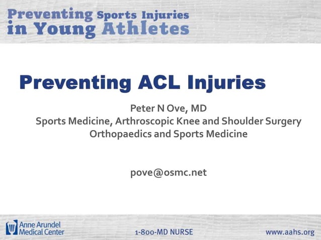 Youth Sports Injury Day: ACL Injury Prevention | PPTX | Death, Injury ...