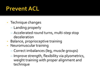 Youth Sports Injury Day: ACL Injury Prevention | PPTX
