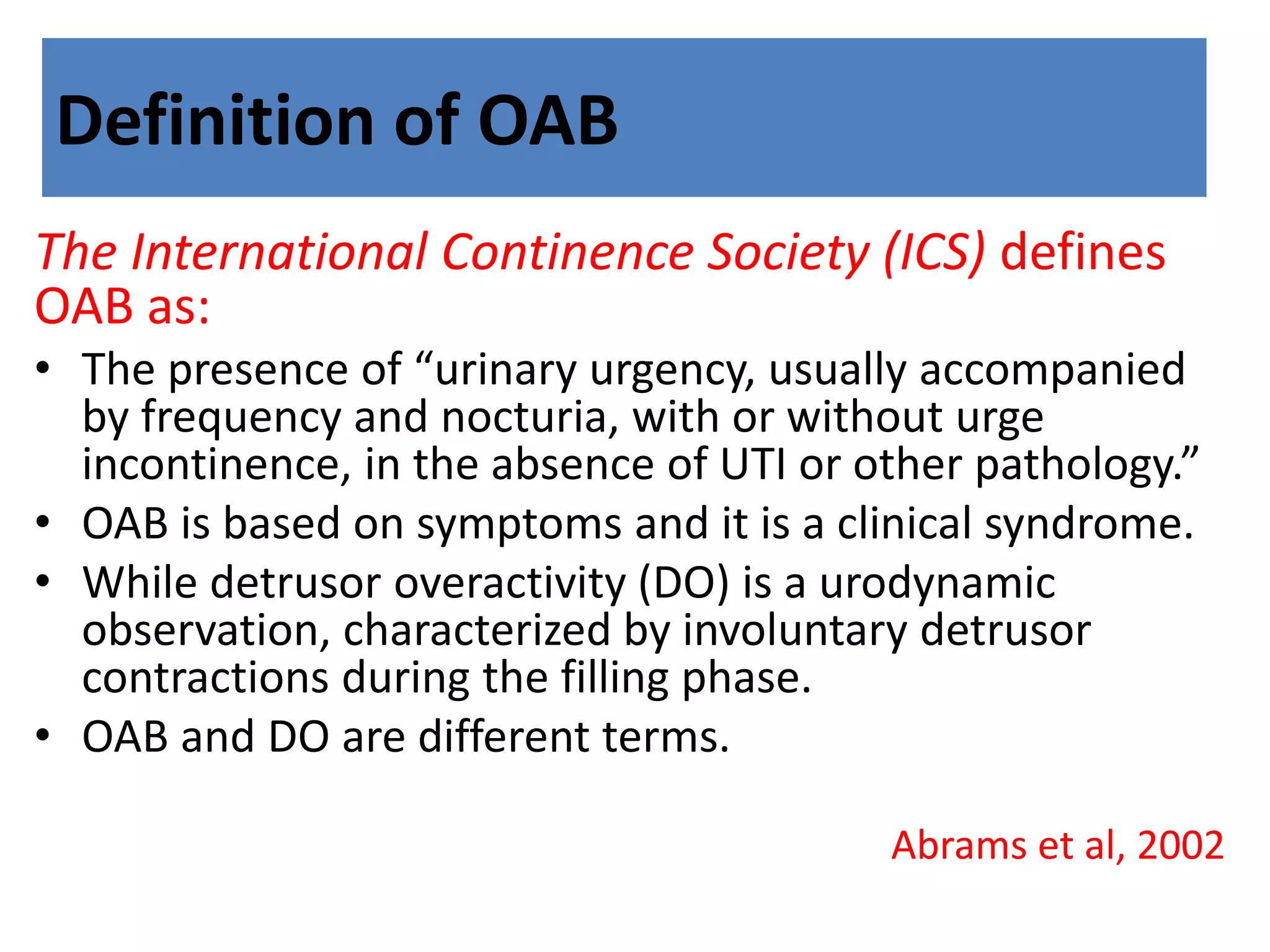 Overactive bladder | PPTX