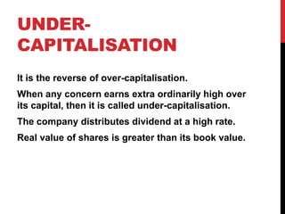 Over capitalization and Under Capitalization | PPTX
